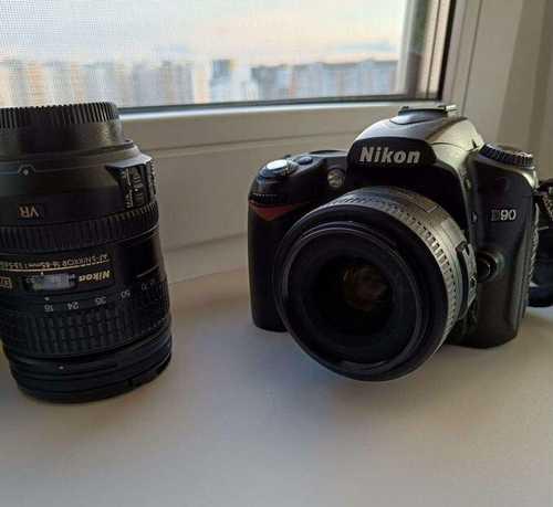 Зеркальный фотоаппарат nikon d90, 35 1.8, 16-85