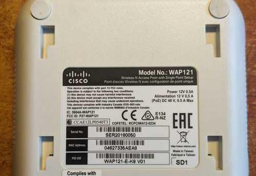 Точка доступа Cisco WAP121-E-K9