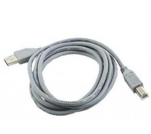 Кабель USB2.0 AM/BM (экран) 1.8м, Cablexpert серый