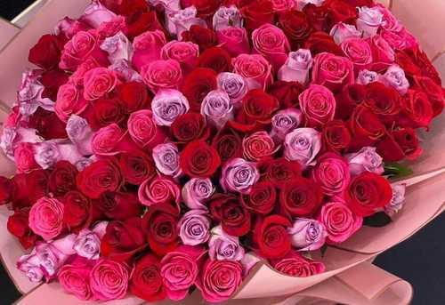 101 роза цветы букеты роза доставка 25 51 75