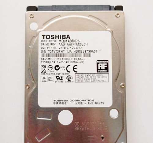 Жёсткий диск для ноутбука 750 Гб Toshiba