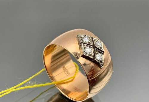 Золотое кольцо с бриллиантами СССР 583 чалма 17р