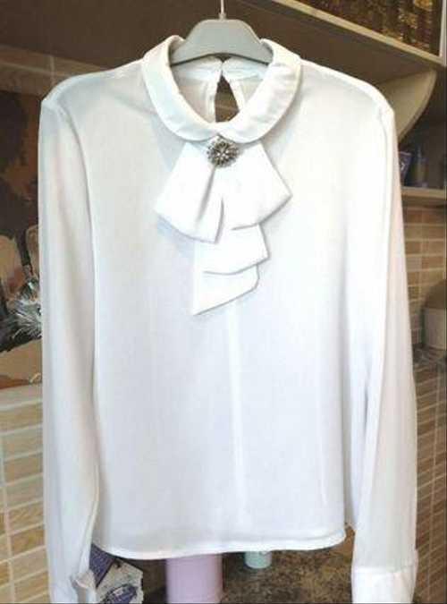 Белая школьная блузка на 150 - 160 см