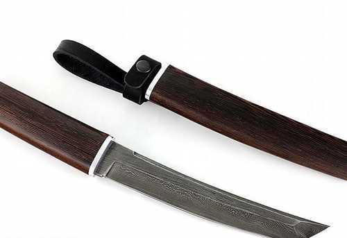 Нож Танто большой дамаск дольной венге деревянные