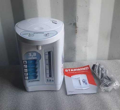 Термопот Starwind STP3402 3.8л. 800Вт белый/голубо