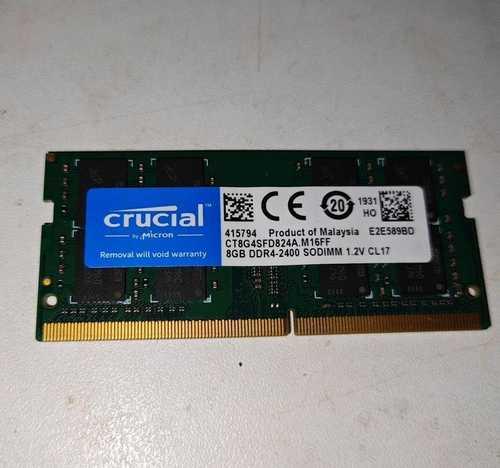 Оперативная память ddr4 so-dimm 8gb crucial