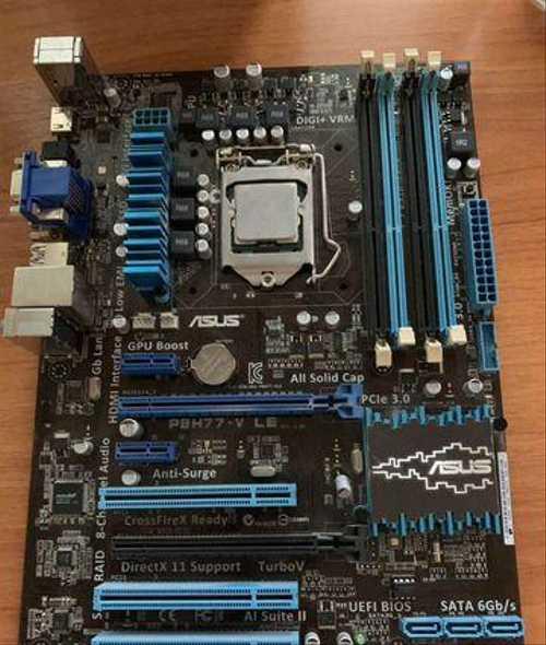 Плата asus LGA1155 P8H77-V LE+ процессор i7-3770