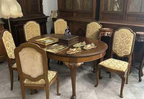 Комплект стол и 6 стульев старинных франция