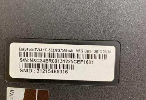 15.6" Packard Bell EasyNote TV44, 500 ГБ, Core i5-3230M, RAM 8 ГБ, GeForce 710M 2 ГБ