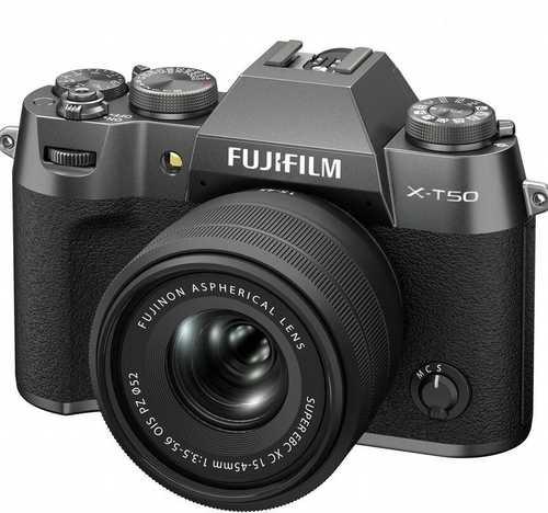 Беззеркальный фотоаппарат Fujifilm X-T50 Kit XC 15-45mm, угольно-серебристый