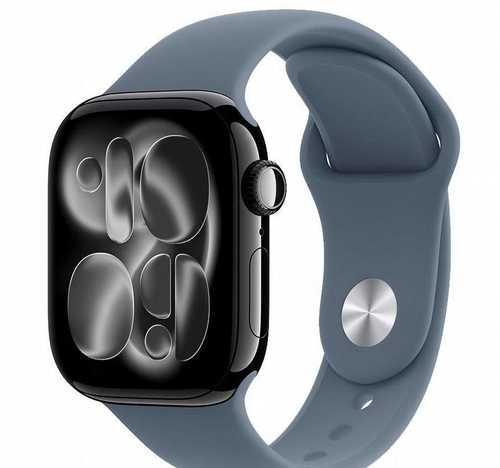 Смарт-часы Apple Watch Series 11, GPS 46 мм Al Jet Black w Anchor Blue Sport Band- S/M