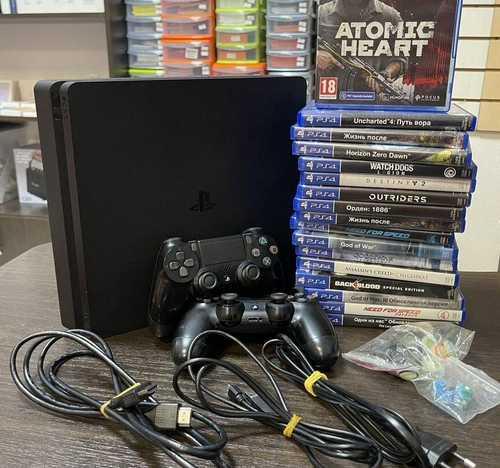 Sony playstation 4 slim 1tb 2 геймпада