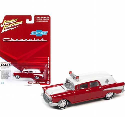 Johnny Lightning 1/64 1957 Chevy Ambulance