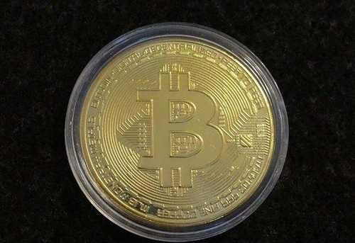 Сувенирная монета Биткоин Bitcoin в капсуле