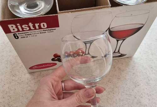 Набор стеклянных бокалов для вина 6шт