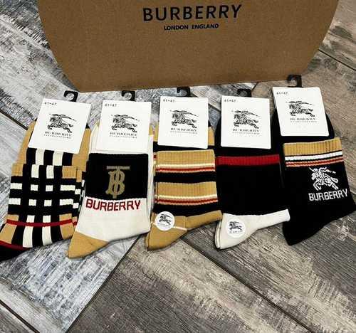 Мужские носки Burberry 5 пар высокие хлопок