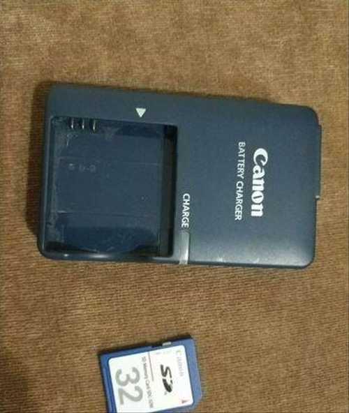 Зарядное устройство Canon CB-2LVE + карта памяти