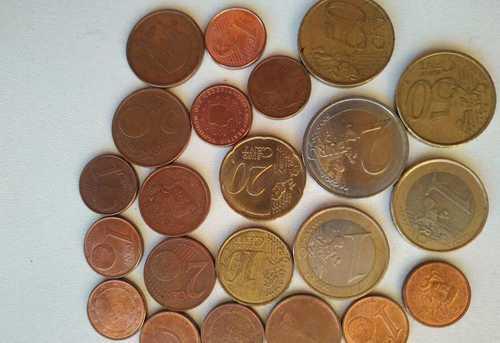 Монеты евро в наборе