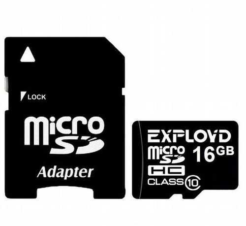Карта памяти Exployd MicroSD 16Gb + адаптер