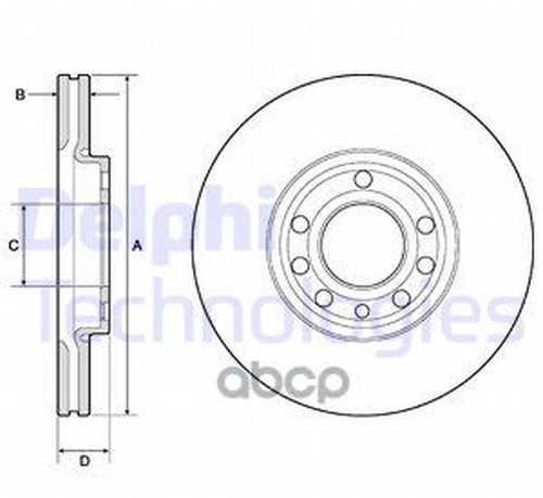 Диск тормозной BG3713C Delphi