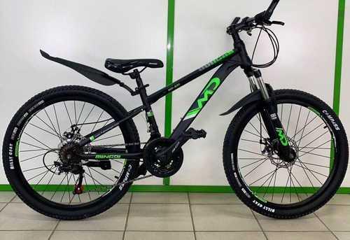 Скоростной велосипед Черный-зеленый новый