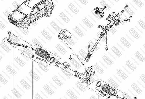 Наконечник рулевой тяги левый renault Duster 10- F