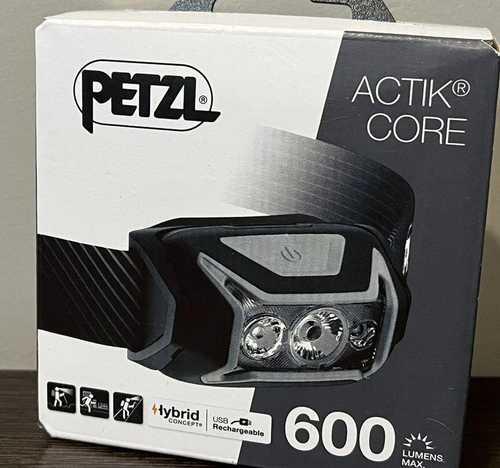 Фонарик налобный Petzl Actik Core 600 lum, черный