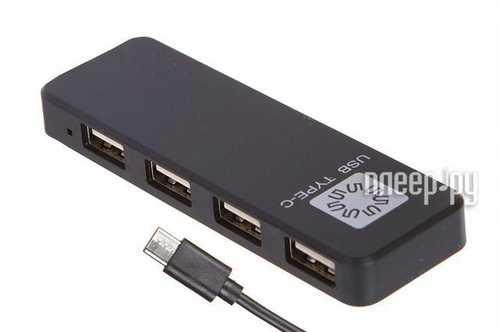Хаб USB 5bites 4xUSB 2.0 - Type-C Plug Black H