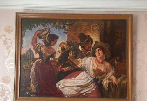 Картина Октябрьский праздник в Риме, масло холст
