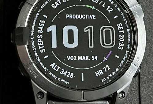 Garmin fenix 7, 7X sapphire solar, титан браслет