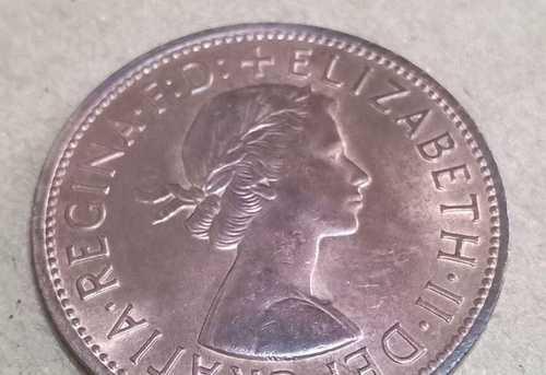 Монета 1 пенни Англия 1967 года
