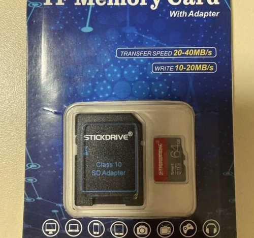 Карта памяти MicroSD 64gb