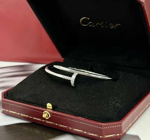 Браслет cartier just un clou в белом золоте