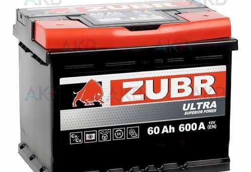 Аккумулятор автомобильный zubr Ultra 60R 600A (242