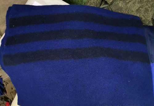 Одеяло армейское с полосками синее +