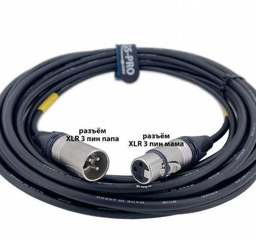 Кабель микрофонный GS-PRO XLR3F-XLR3M (black) 7 ме