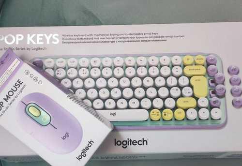 Беспроводная мышь и клавиатура logitech pop