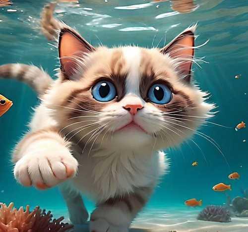 Коврик для мыши Cactus Fish Cat рисунок 300x250x3мм (CS-MPC-D15M)