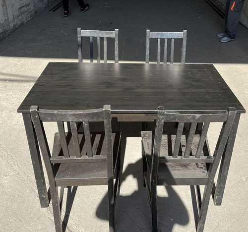 Стол IKEA коричневый/черный (стульев нет)