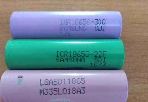 Аккумуляторы 18650 Samsung, LG