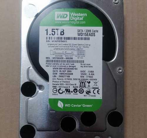 Жесткий диск WD Green 1.5TB