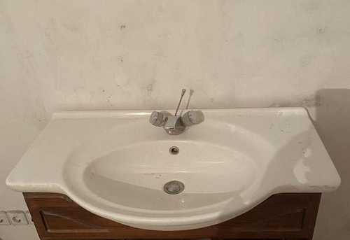 Тумба с раковиной для ванной и зеркалом бу