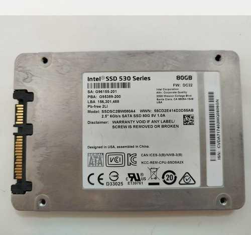 SSD intel 530 series 80GB