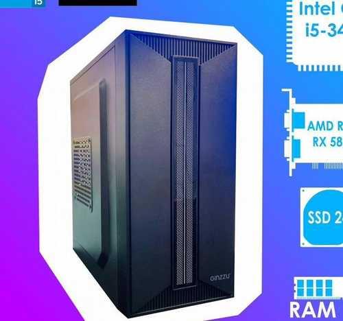 Игровой компьютер i5 RX 580 RAM 16 GB