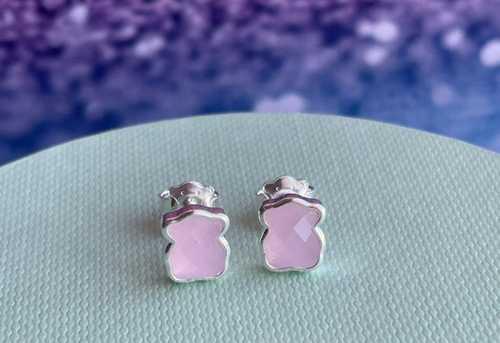 Серьги Tous Color с розовым кварцем