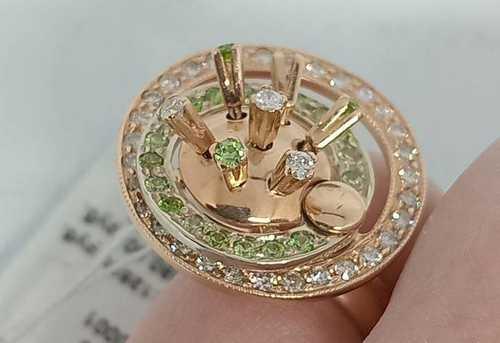 Кольцо коктейльное золотое с бриллиантами