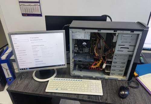 Компьютер системный блок бу+ монитор, клава и мышь
