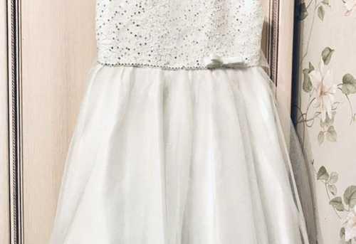 Платье белое нарядное 128-134