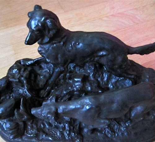 Скульптура из чугуна - Охота на куропатку - Собаки