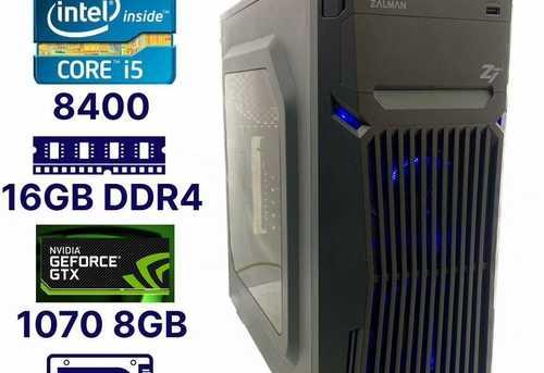 Сore i5-8400/16gb/GTX1070-8gb/SSD-240+HDD2TB/700w